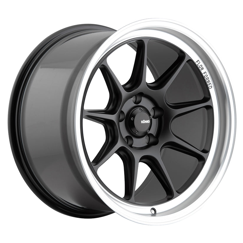 Konig FlowFormed Countergram Matte Black / Matte Machined Lip – Wheels ...