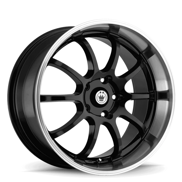 Konig Lightning Black/Machine Lip – Wheels Collection Ltd.